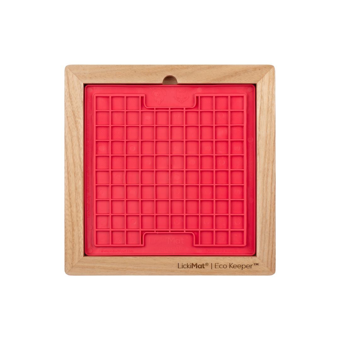 Lickimat Wooden Eco Slow Feeder Keeper - Classic Sized Lick Mats ...